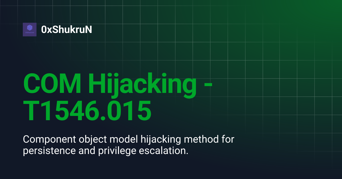 COM Hijacking - T1546.015 | 0xShukruN
