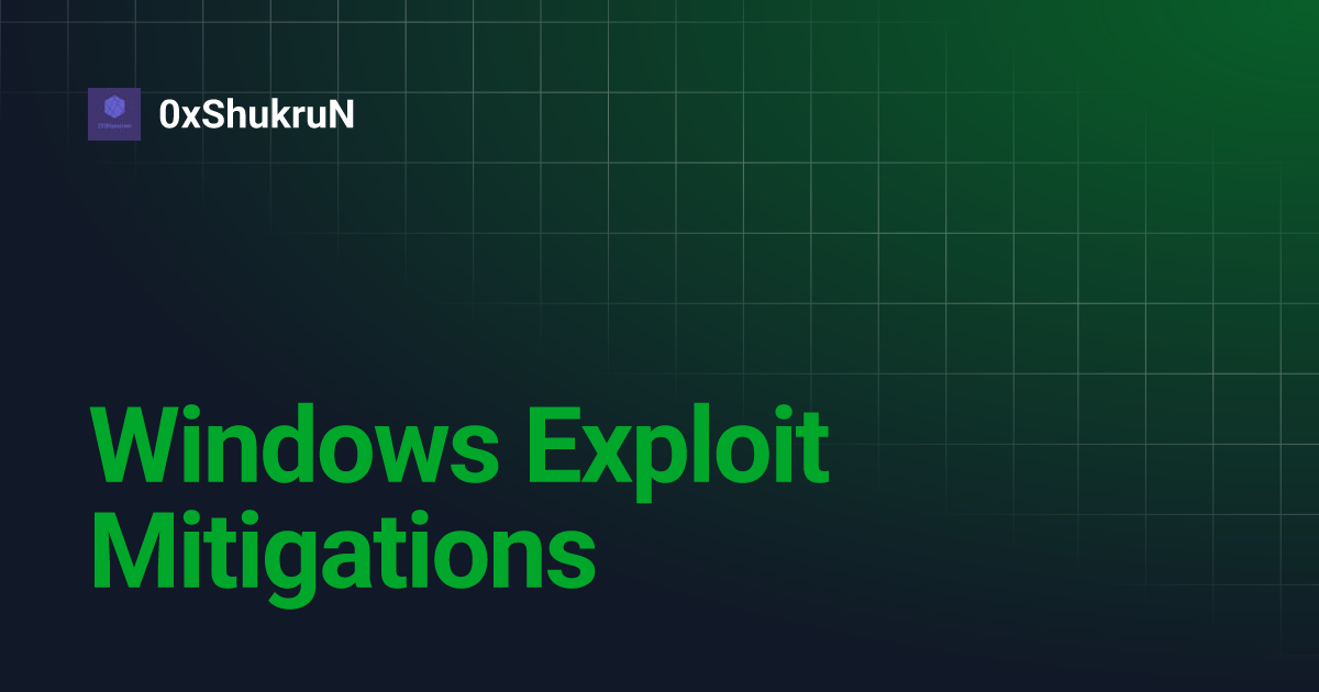 Windows Exploit Mitigations | 0xShukruN